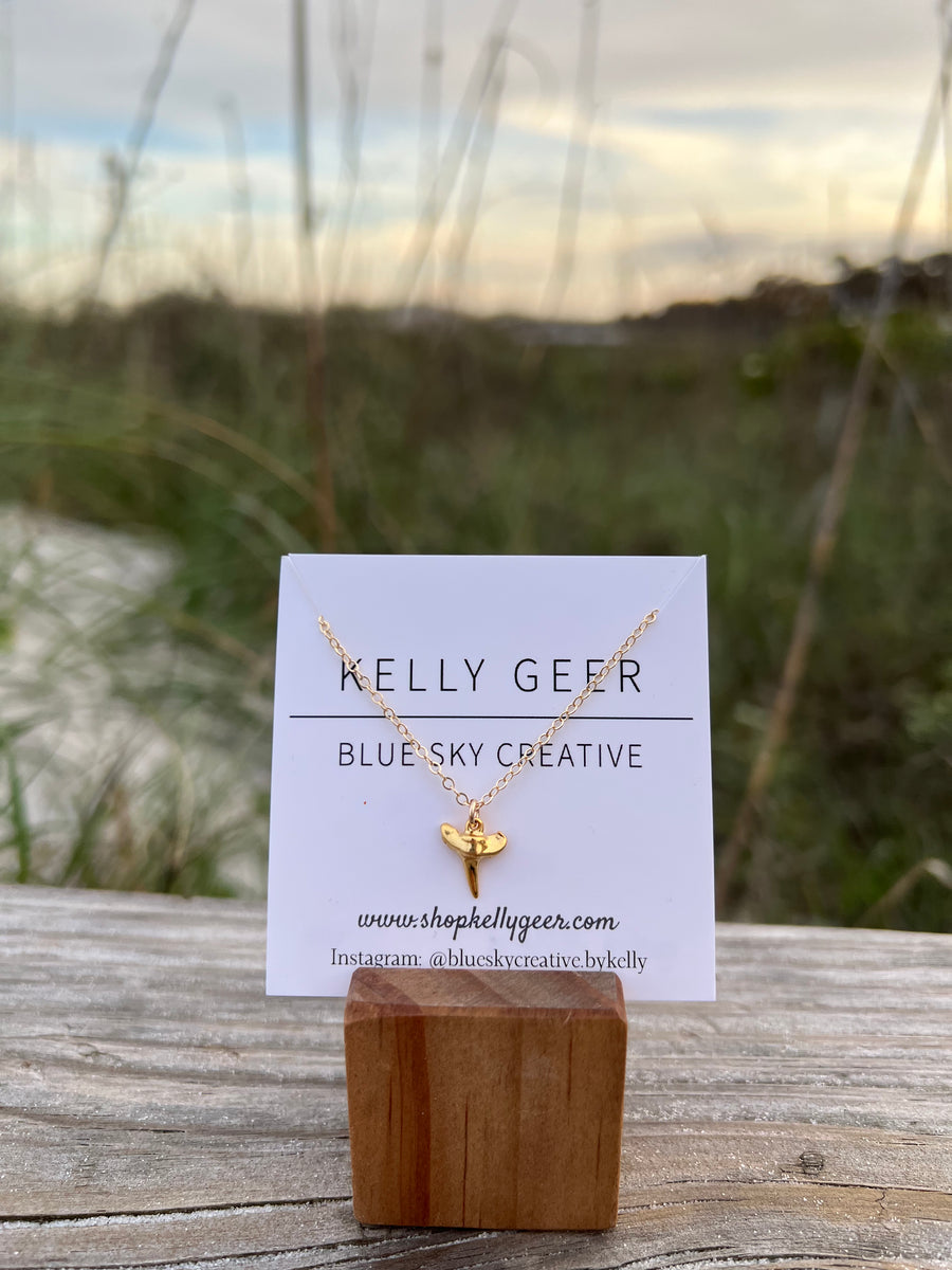 Mini Shark Tooth necklace, gold filled – shopkellygeer